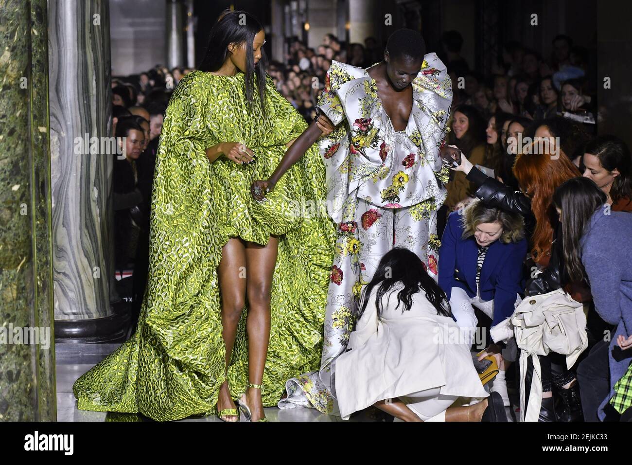 Model walks on the runway at the Mark Fast fashion show during Fall ...