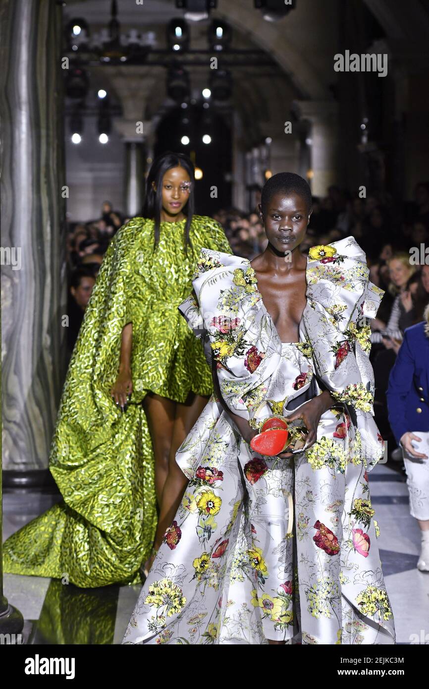 Model walks on the runway at the Mark Fast fashion show during Fall ...