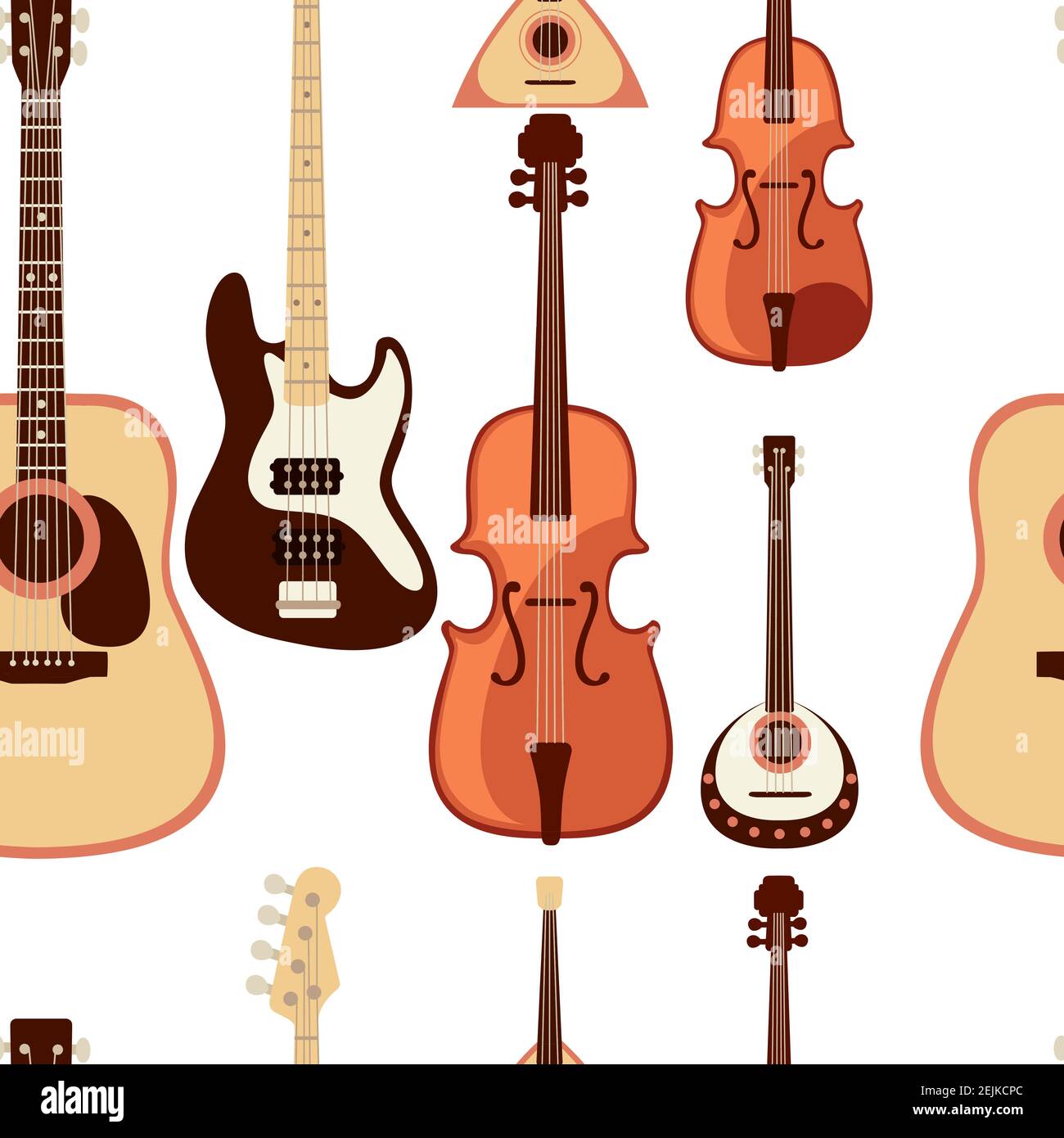 Seamless pattern of classical musical instrument collection cartoon ...