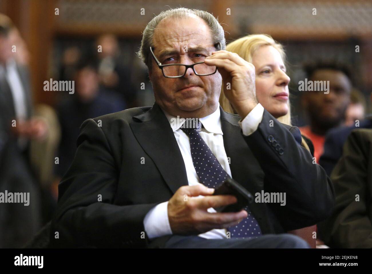 Italian magistrate Antonio Di Pietro Rome February 18th 2020. Senate ...