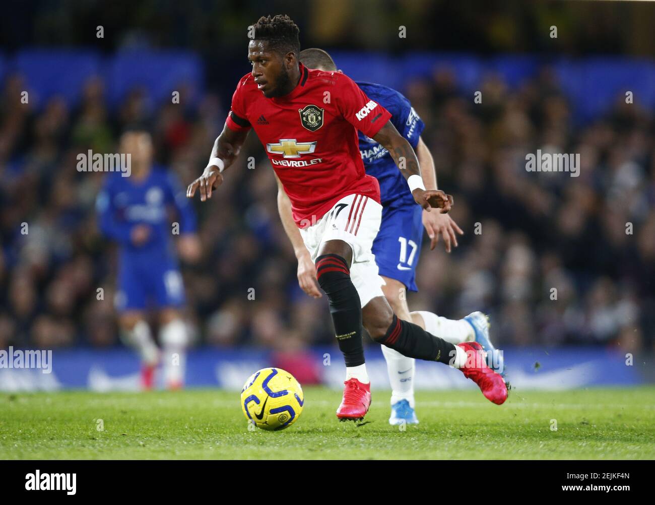 LONDON, UNITED KINGDOM. FEBRUARY 17: Manchester United's Fred beats ...
