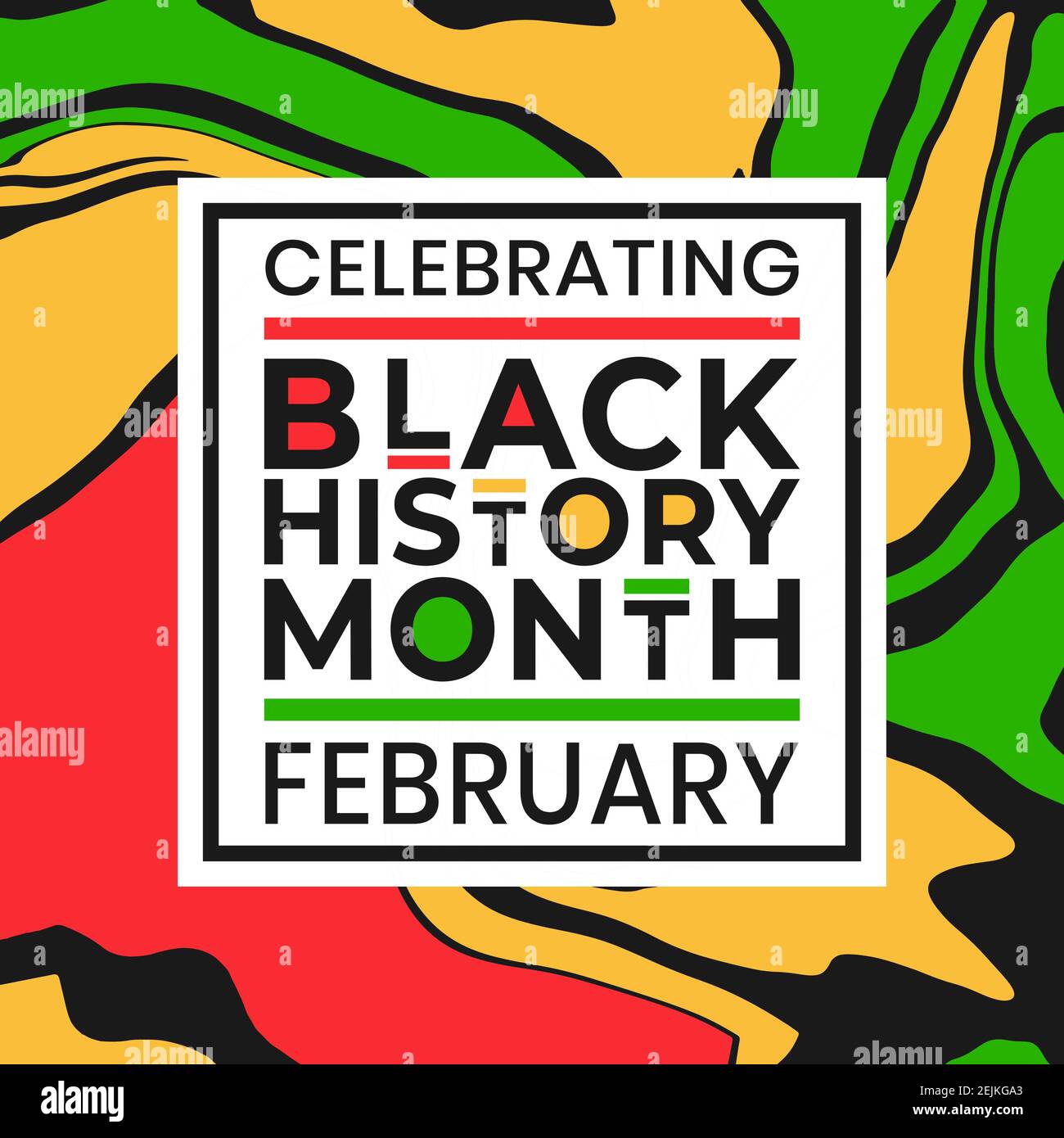 Celebrating Black History Month February banner with colorful liquid ...