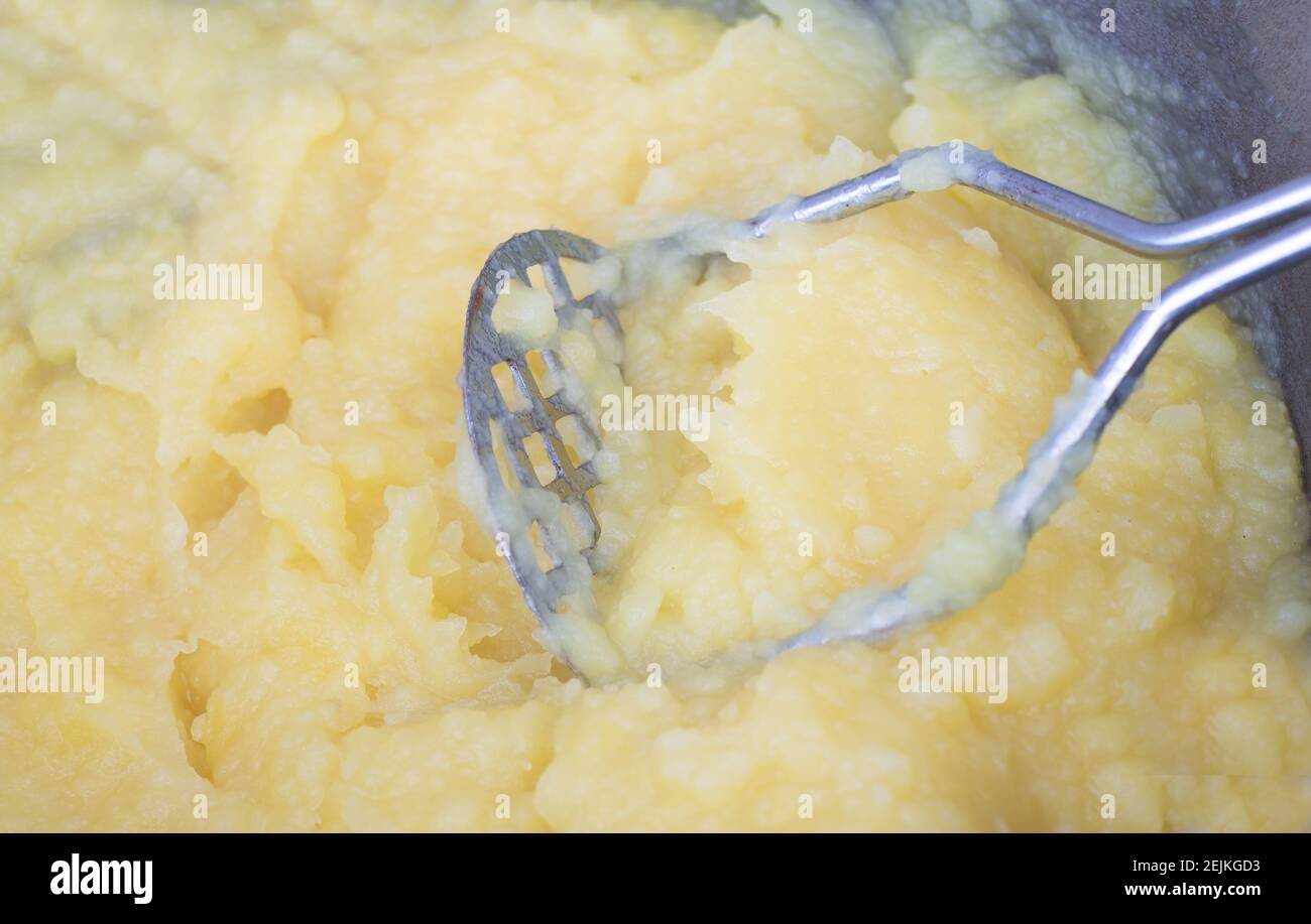 In the cooking process of Mashed potato Stock Photo - Alamy