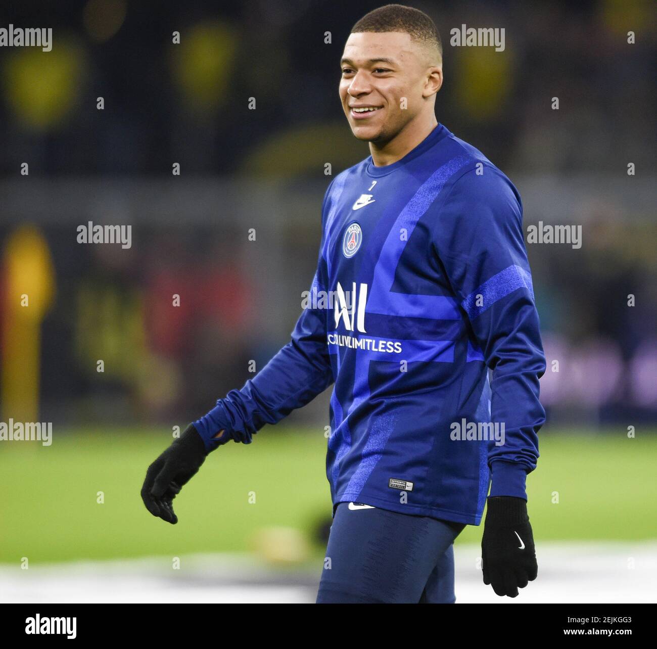 Kylian Mbappe of PSG during the UEFA Champions League Round of 16 match ...