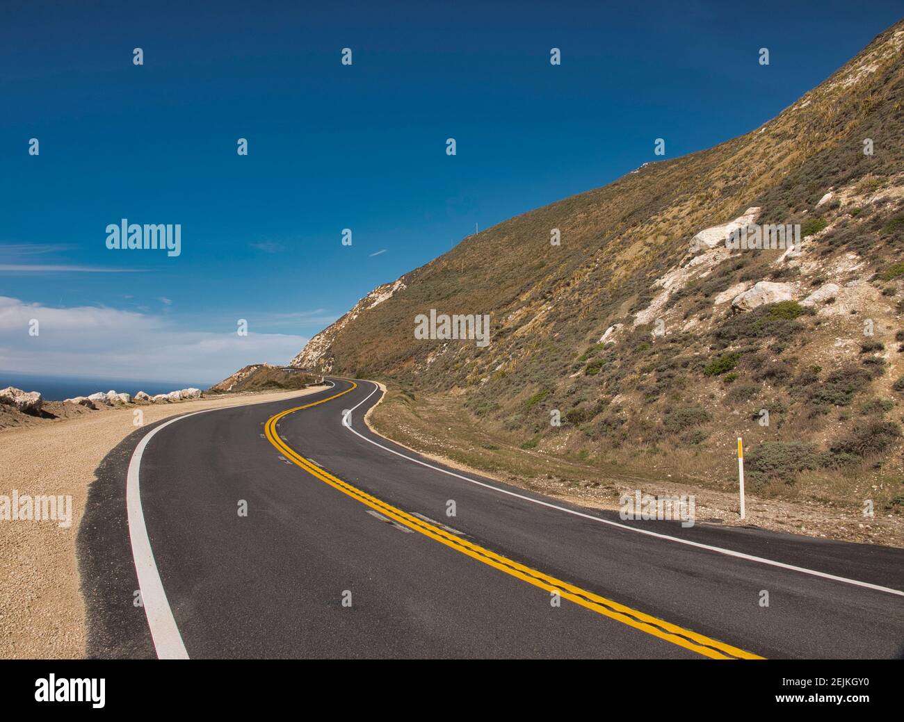 Empty highway of the Pacific Coast Highway (PCH or - Highway 1) at ...