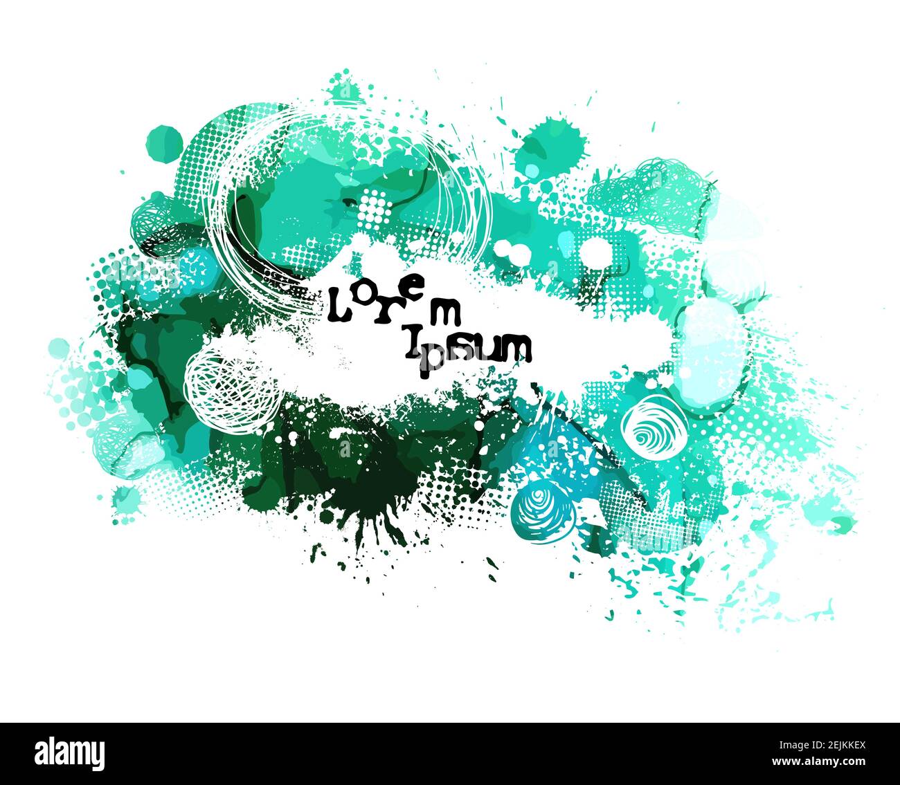 Splodge green paint and brush Stock Vector Images - Alamy