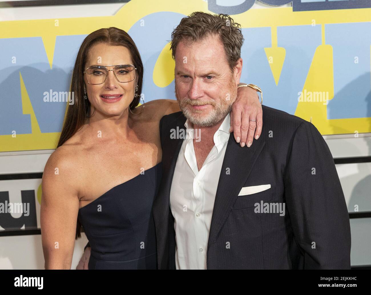 Brooke Shields and Chris Henchy attend premiere of Impractical Jokers ...