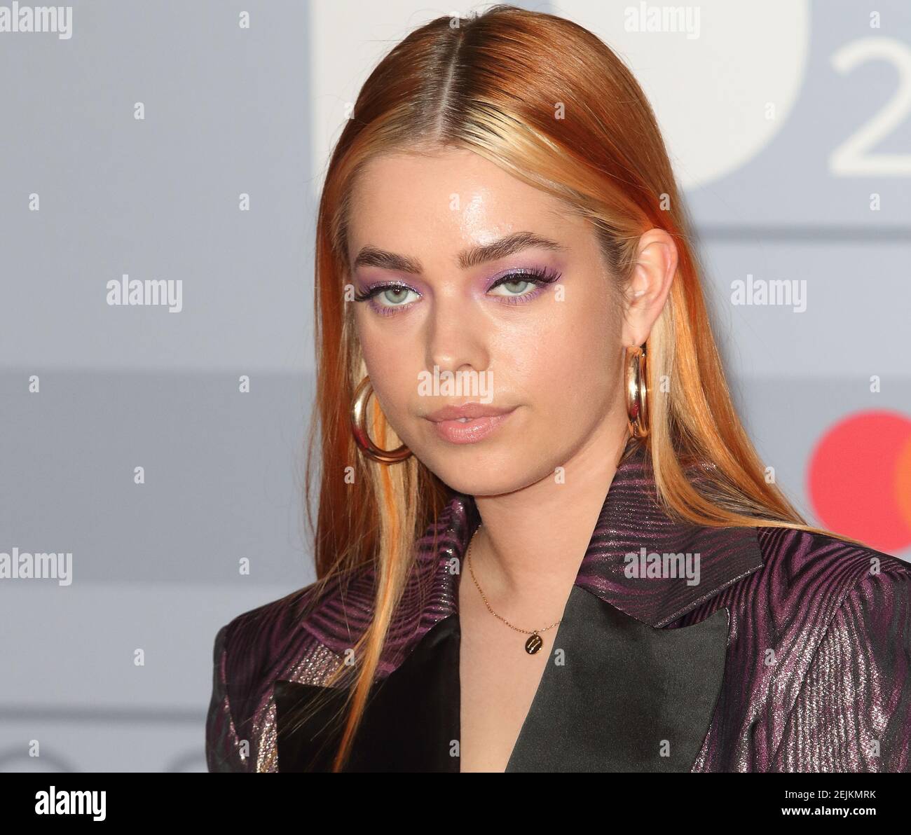 L Devine attends the 40th Brit Awards Red Carpet arrivals at The O2 Arena in London. (Photo by ...