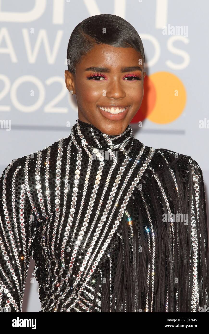 Eva Apio attends the 40th Brit Awards Red Carpet arrivals at The O2 ...