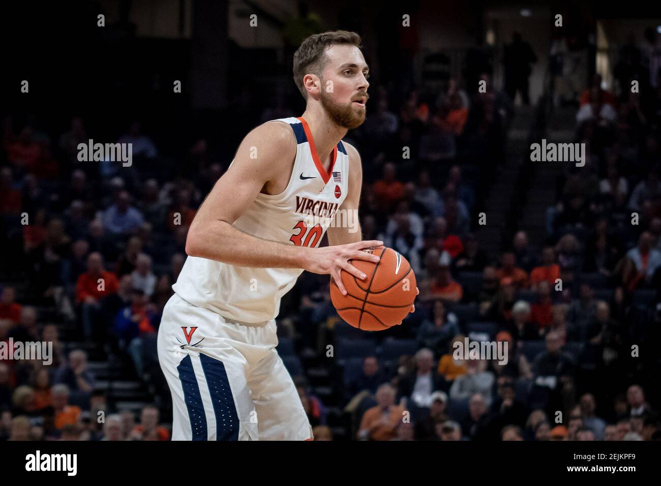 February 11, 2020: Virginia Forward Jay Huff (30) during the NCAA ...