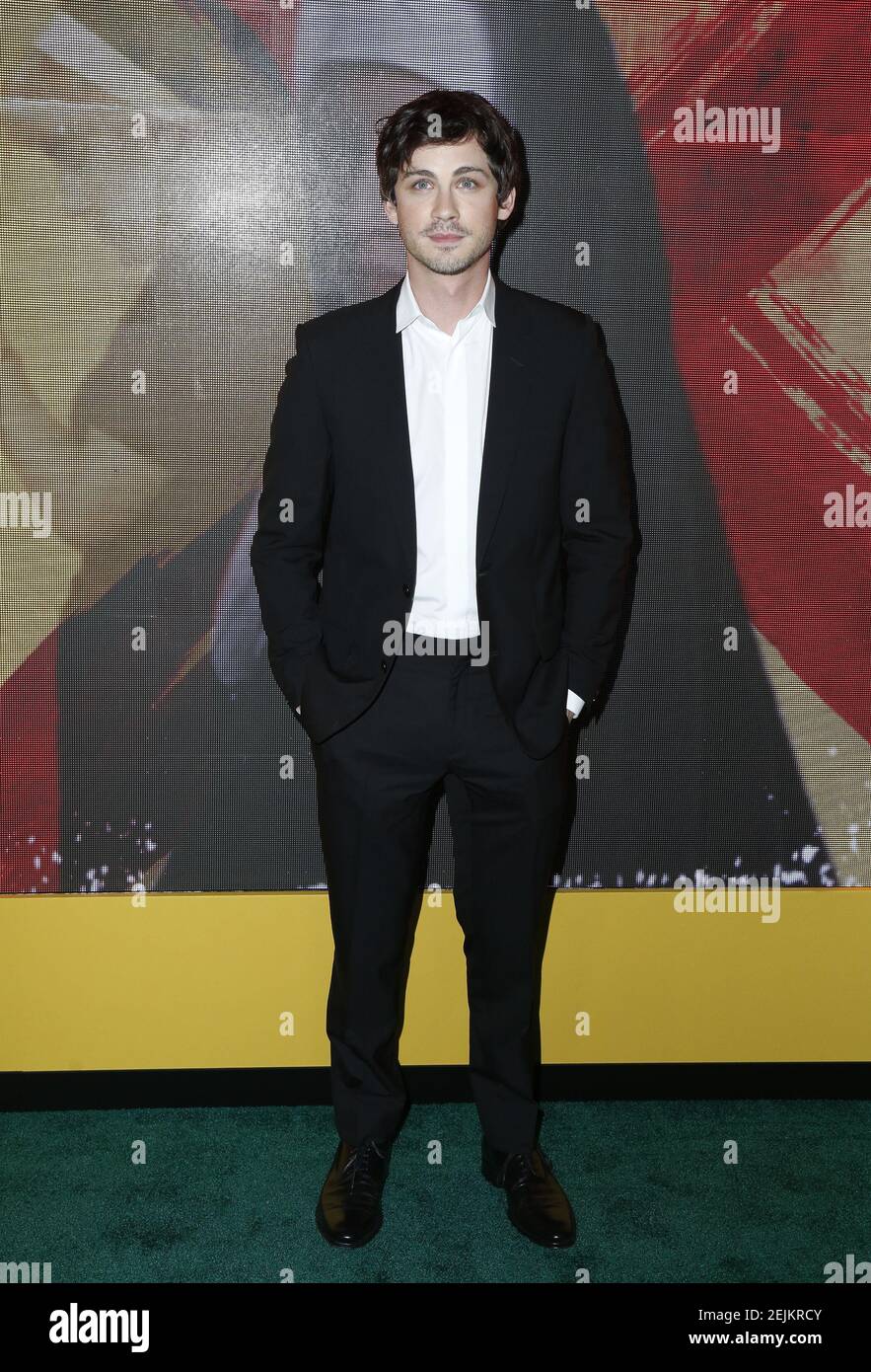 Logan Lerman walking the red carpet at the Premiere of Amazon Prime ...