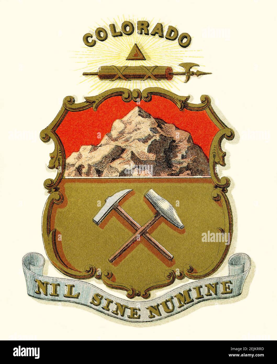Historical coat of arms of Colorado state Stock Photo - Alamy