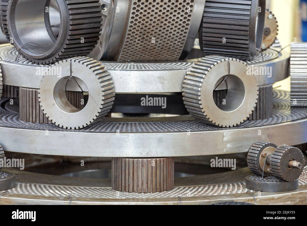 Metal Sprockets and Gears Parts for Industrial Machines Stock Photo - Alamy