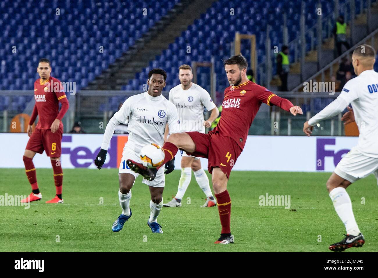 Bryan Cristante of AS Roma seen in action during the UEFA Europa League ...