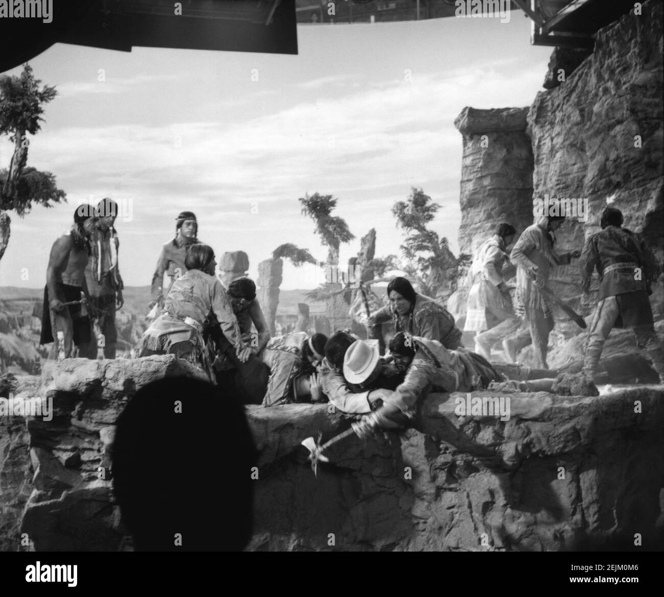 Native American Indians Fight Scene on set candid during filming of ...
