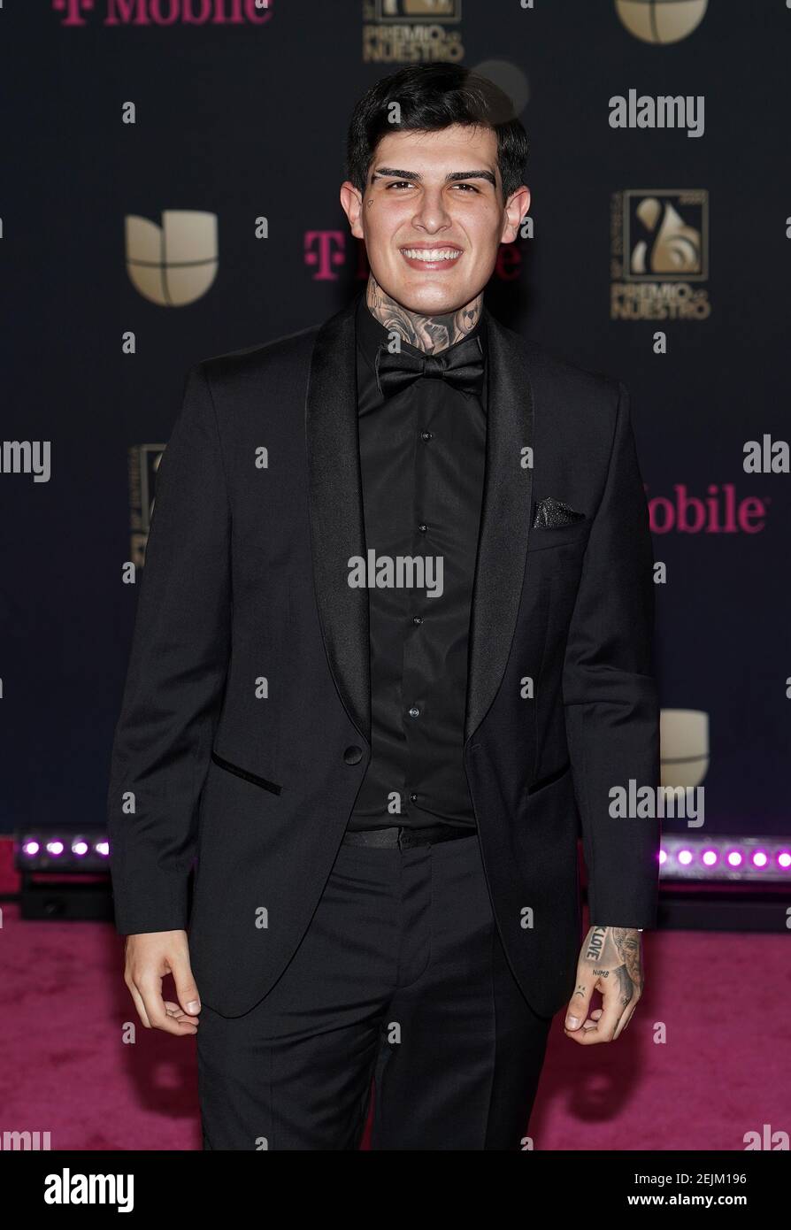 MIAMI, FLORIDA - FEBRUARY 20: Adriel attends Univision's Premio Lo ...