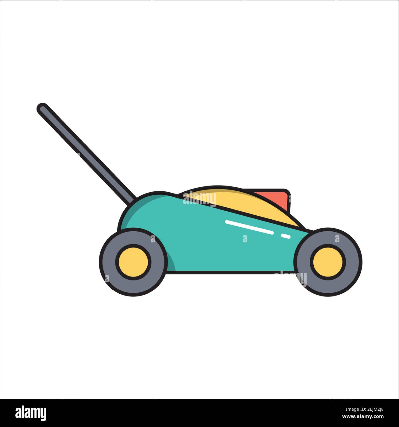 Lawn mower, simple gardening icon in trendy line style isolated on ...