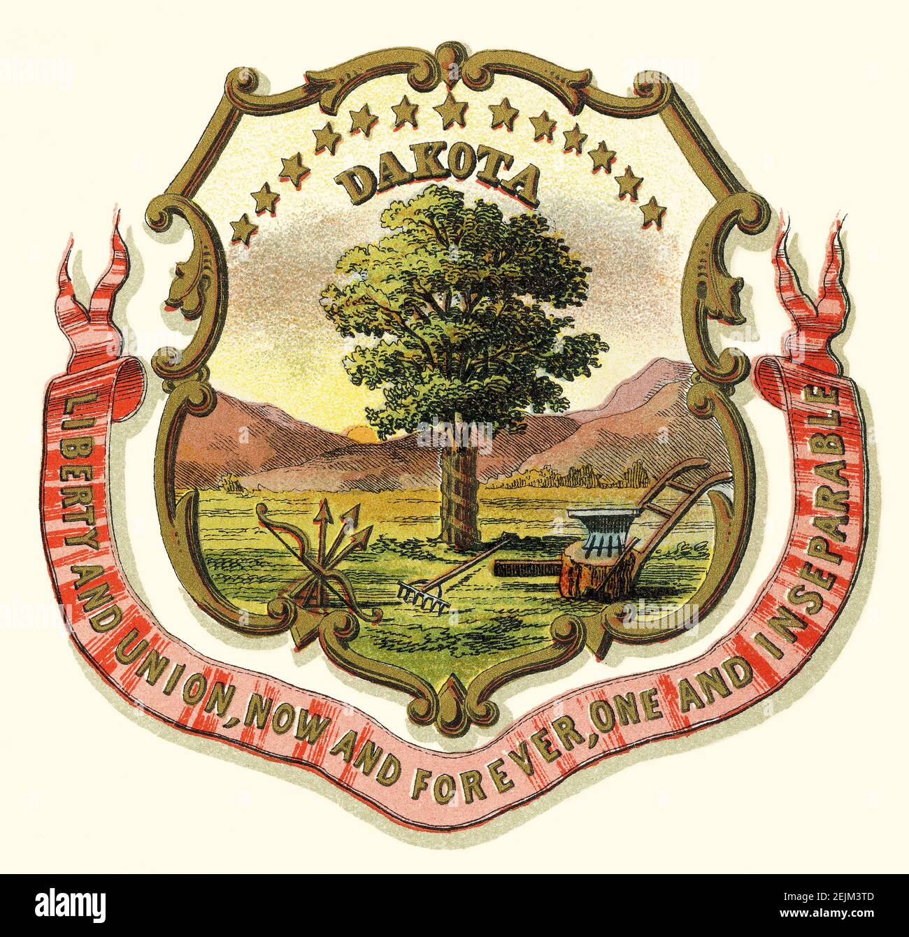 Historical coat of arms of Dakota state Stock Photo - Alamy