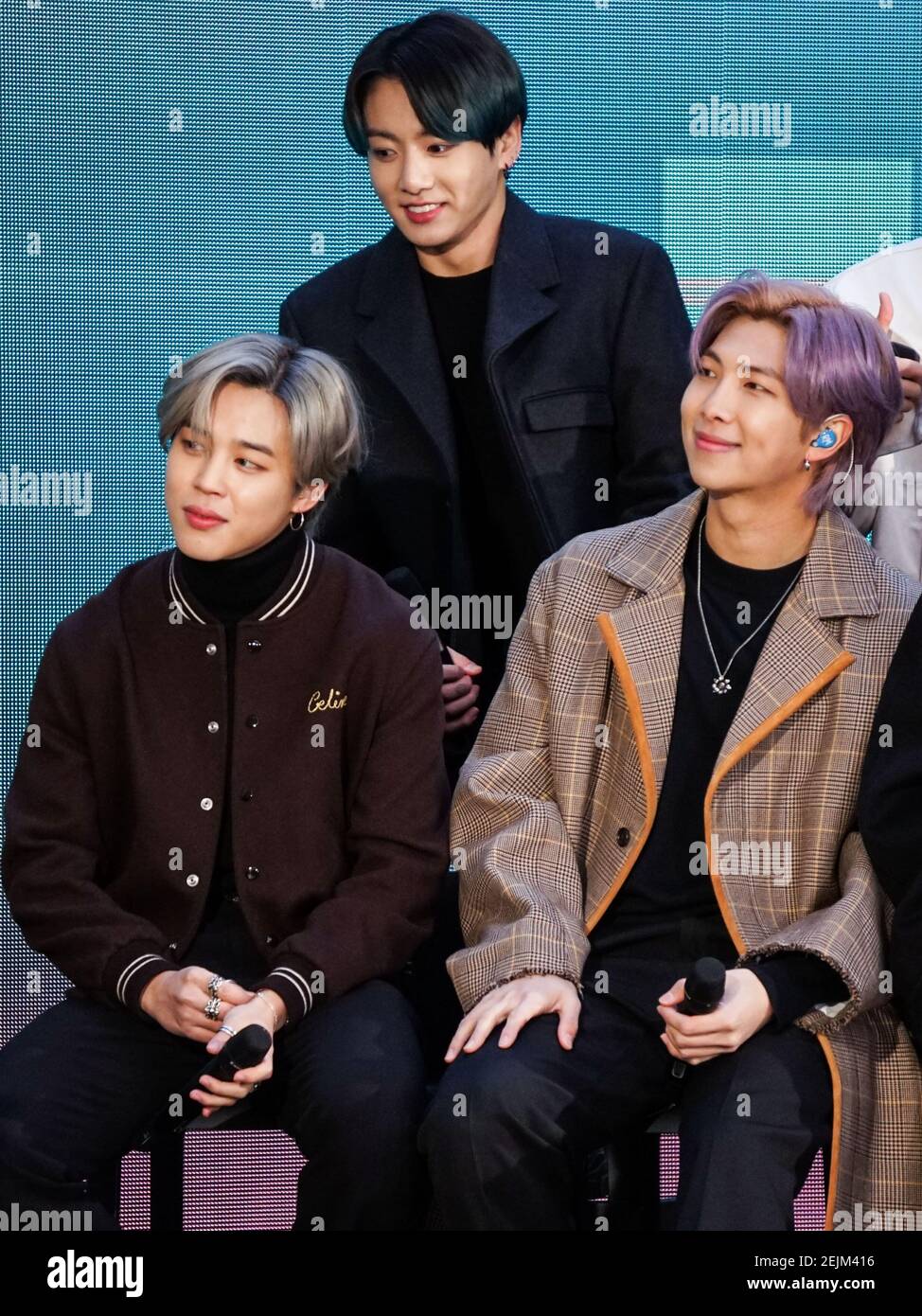 MANHATTAN, NEW YORK CITY, NEW YORK, USA - FEBRUARY 21: K-Pop Band BTS ...