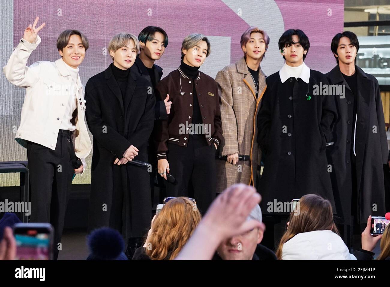 MANHATTAN, NEW YORK CITY, NEW YORK, USA - FEBRUARY 21: K-Pop Band BTS ...