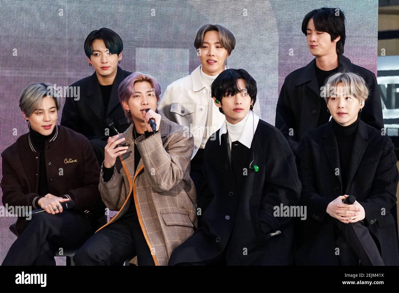 MANHATTAN, NEW YORK CITY, NEW YORK, USA - FEBRUARY 21: K-Pop Band BTS ...
