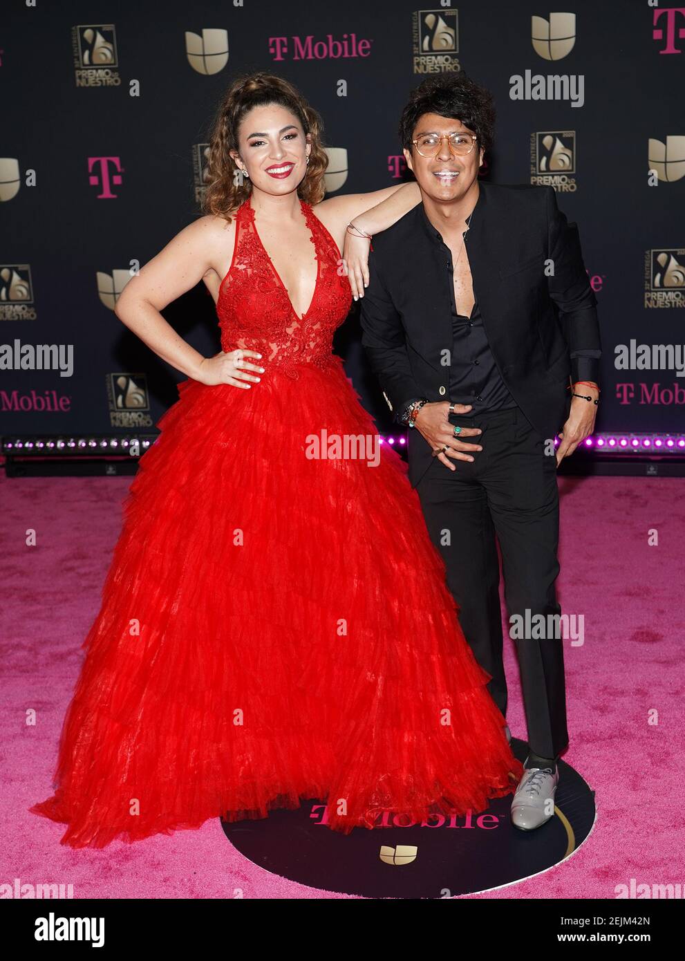 MIAMI, FLORIDA - FEBRUARY 20: Periko and Jessi Leon attend Univision's ...