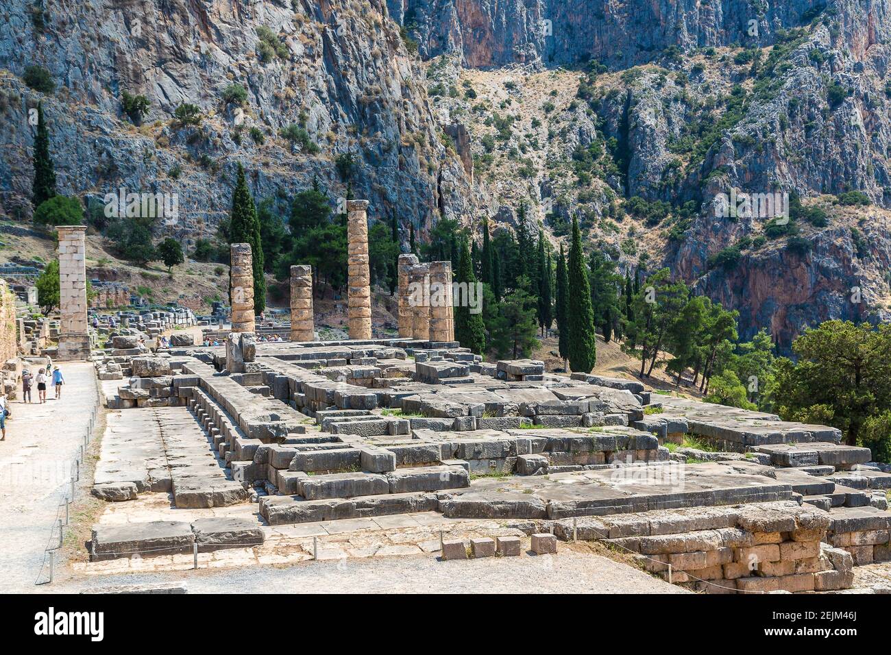 The Temple of Apollo in Delphi, Greece in a summer day Stock Photo - Alamy