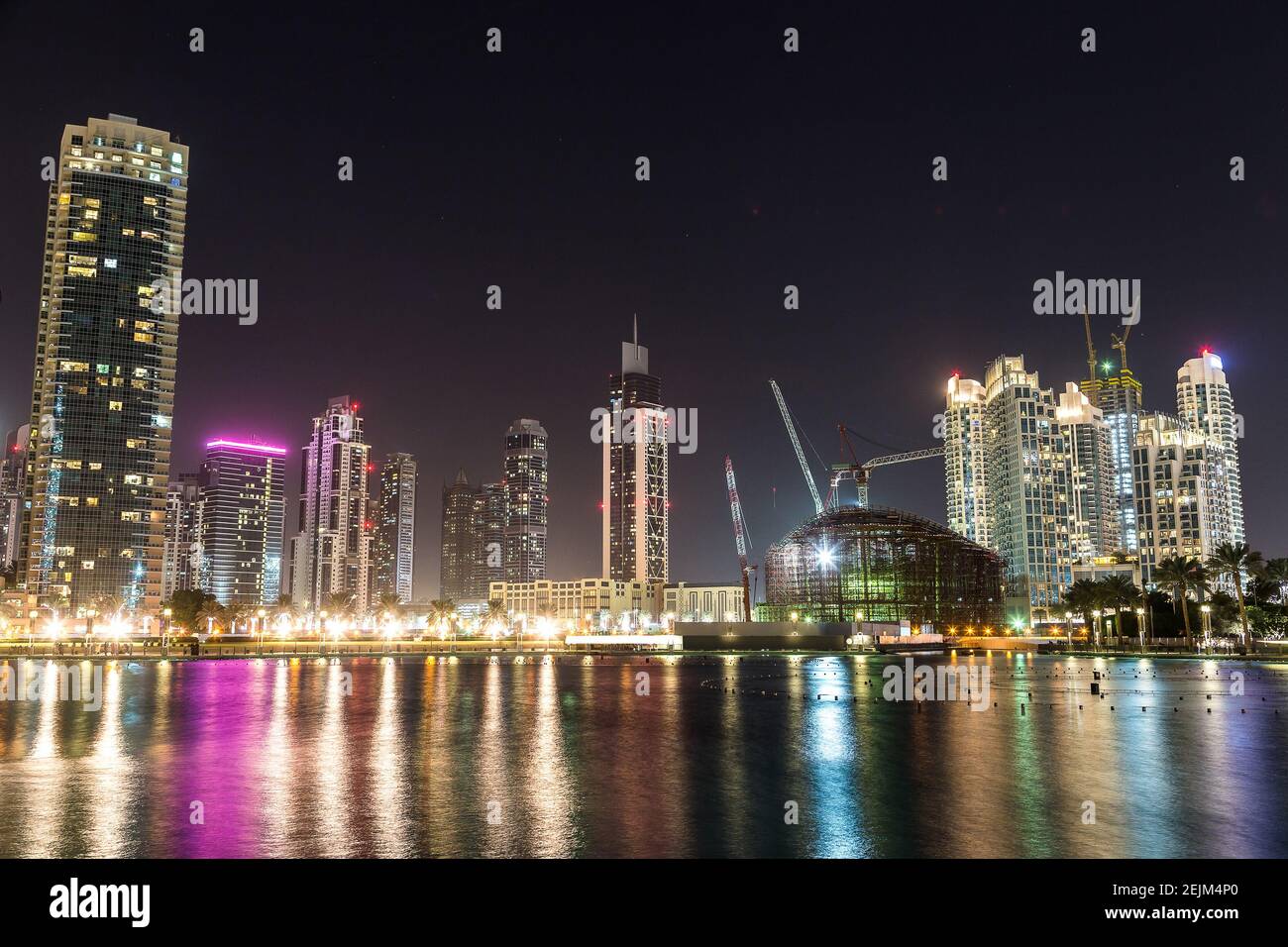 Dubai downtown at night, United Arab Emirates Stock Photo - Alamy