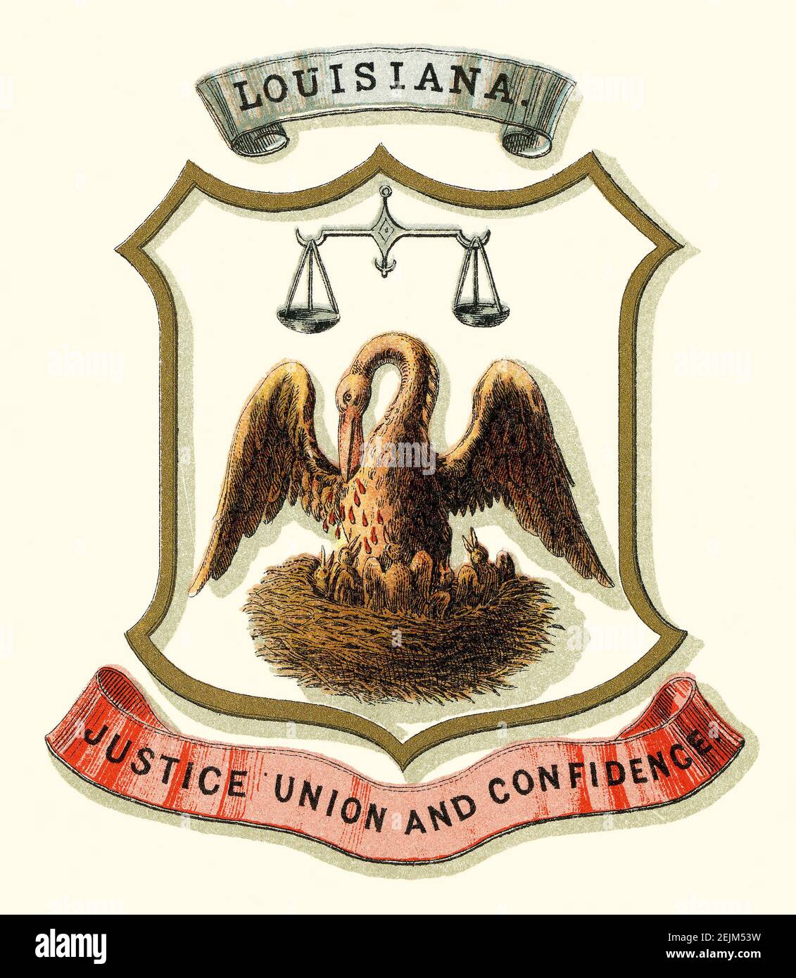 Historical coat of arms of Louisiana state Stock Photo - Alamy