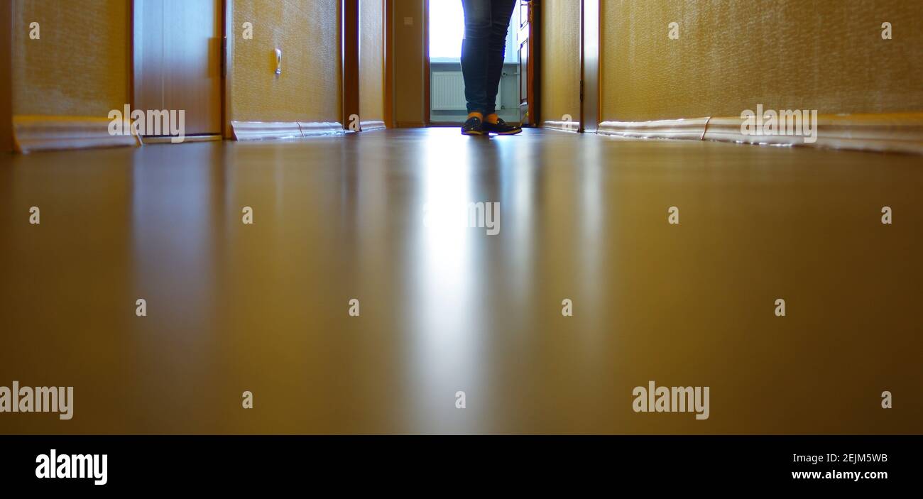 The clean corridor in the building Stock Photo - Alamy