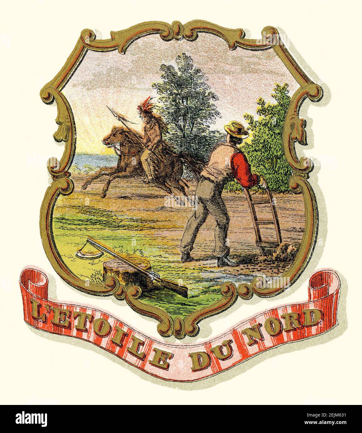 Historical coat of arms of Minnesota state Stock Photo - Alamy