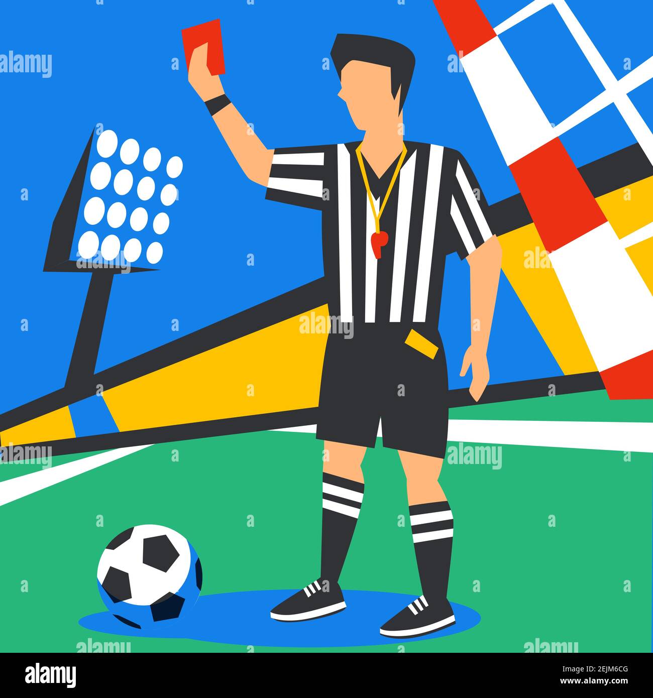 Soccer referee showing red card. Football world cup. Football player in ...