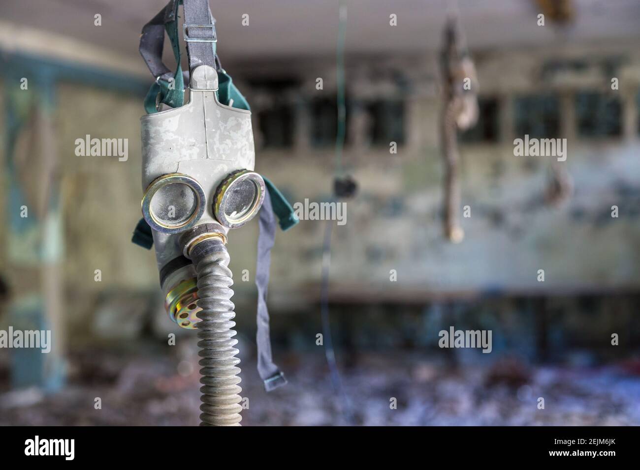 Gas masks in the middle school in Pripyat, Chernobyl region, Ukraine in ...