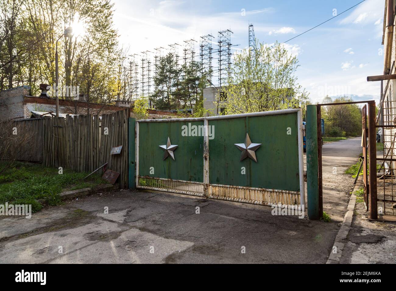 Chernobyl sign fence hi-res stock photography and images - Alamy