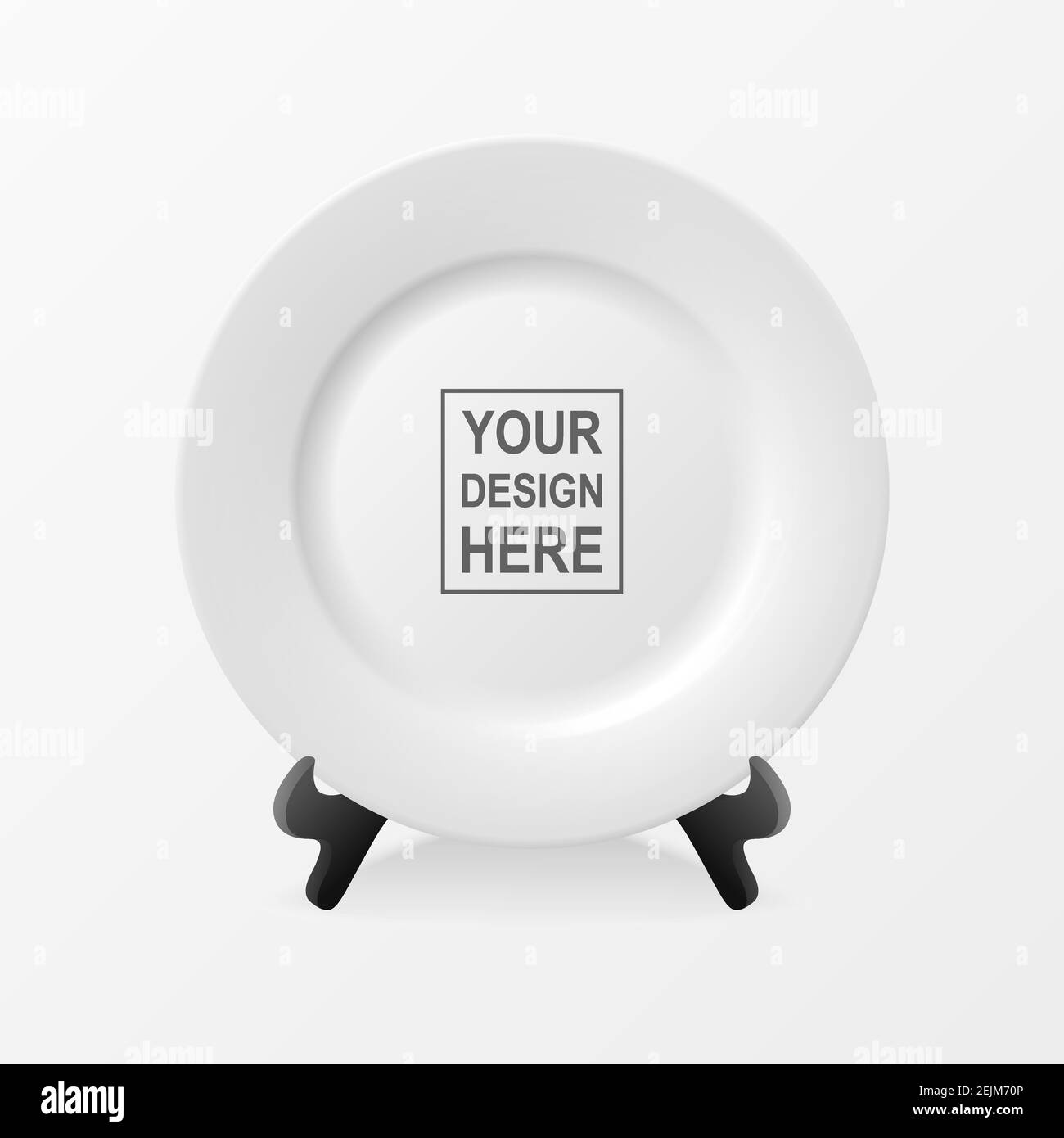 Vector 3d Realistic White Food Empty Blank Porcelain Ceramic Plate on a ...