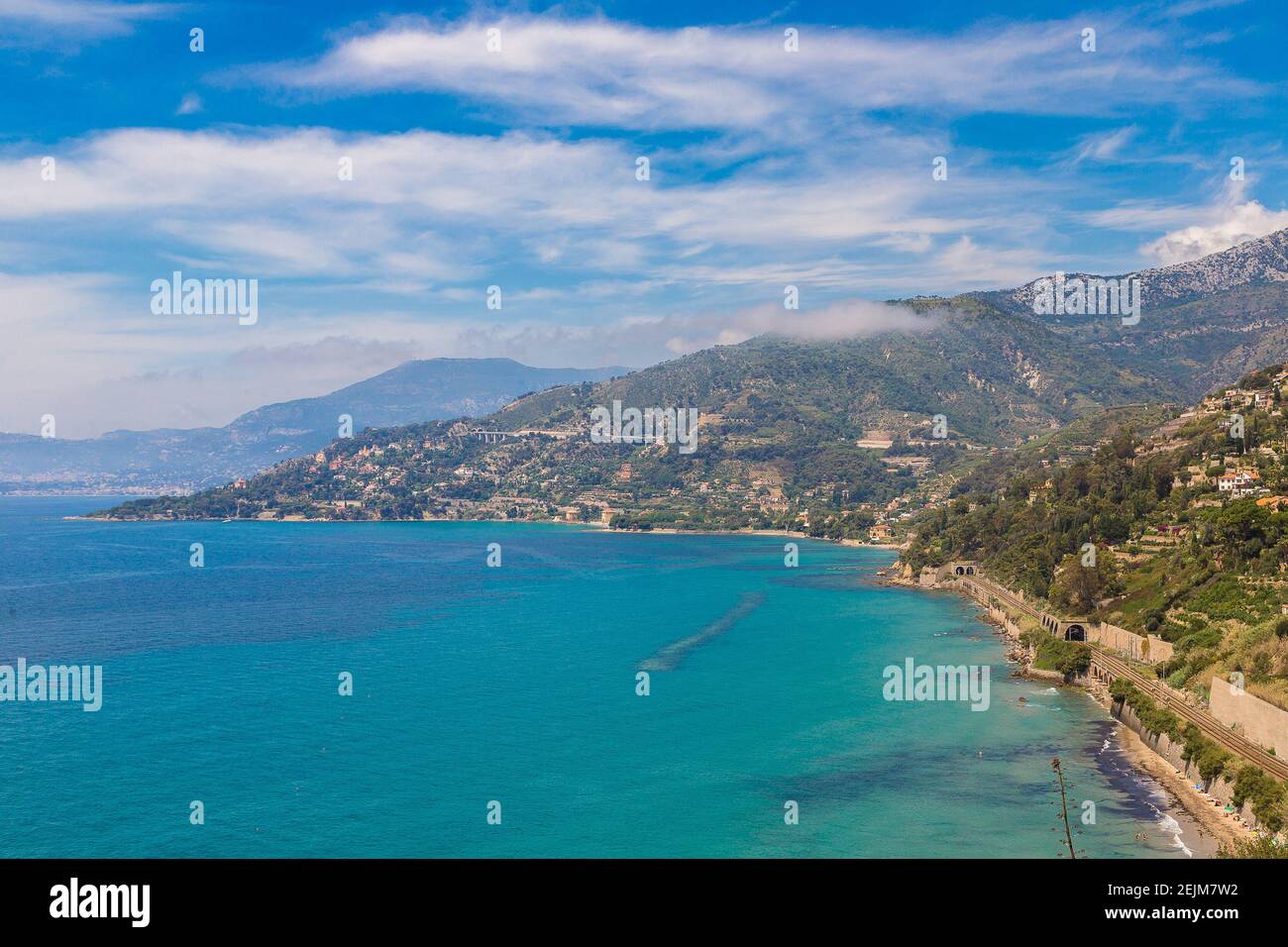 Azure coast in a beautiful summer day, Italy Stock Photo - Alamy