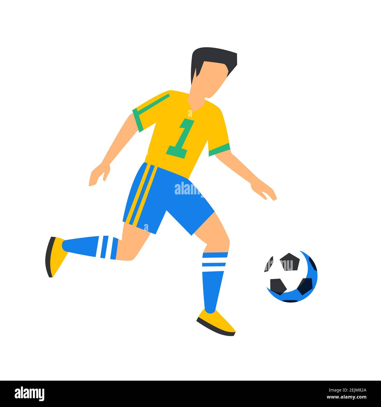Boy Playing Soccer In Match Stock Vector Images - Alamy