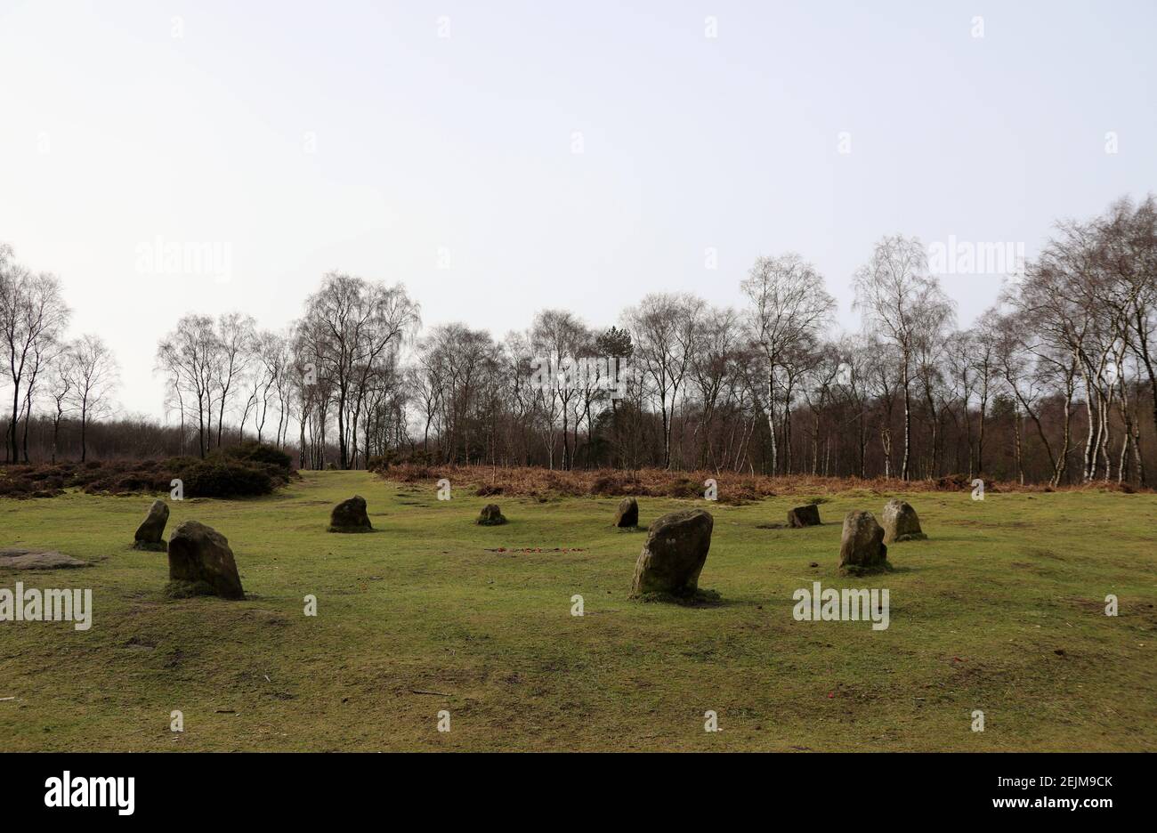 Nine Ladies stone circle at Stanton Moor in Derbyshire Stock Photo - Alamy