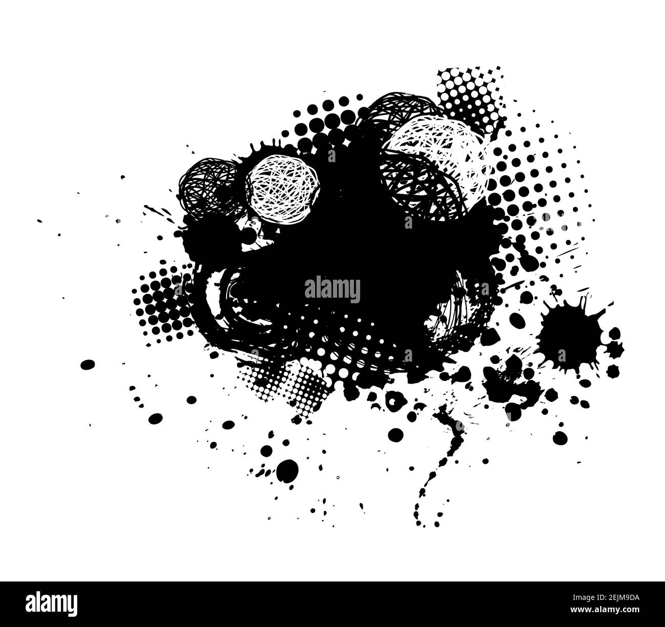 Frame of blots. Grunge Design Element. Brush Strokes. Vector ...