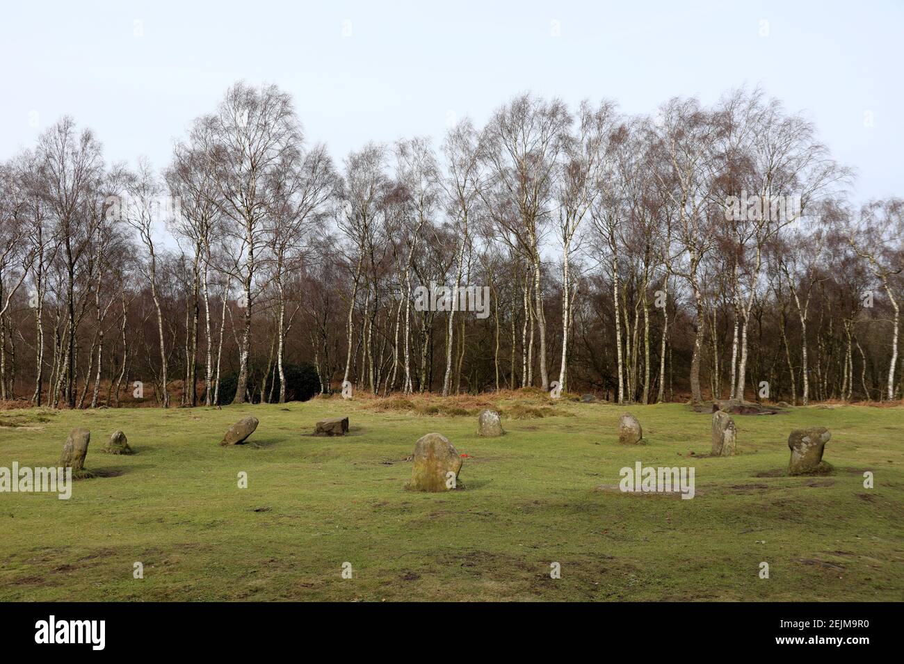 Nine Ladies stone circle at Stanton Moor in Derbyshire Stock Photo - Alamy