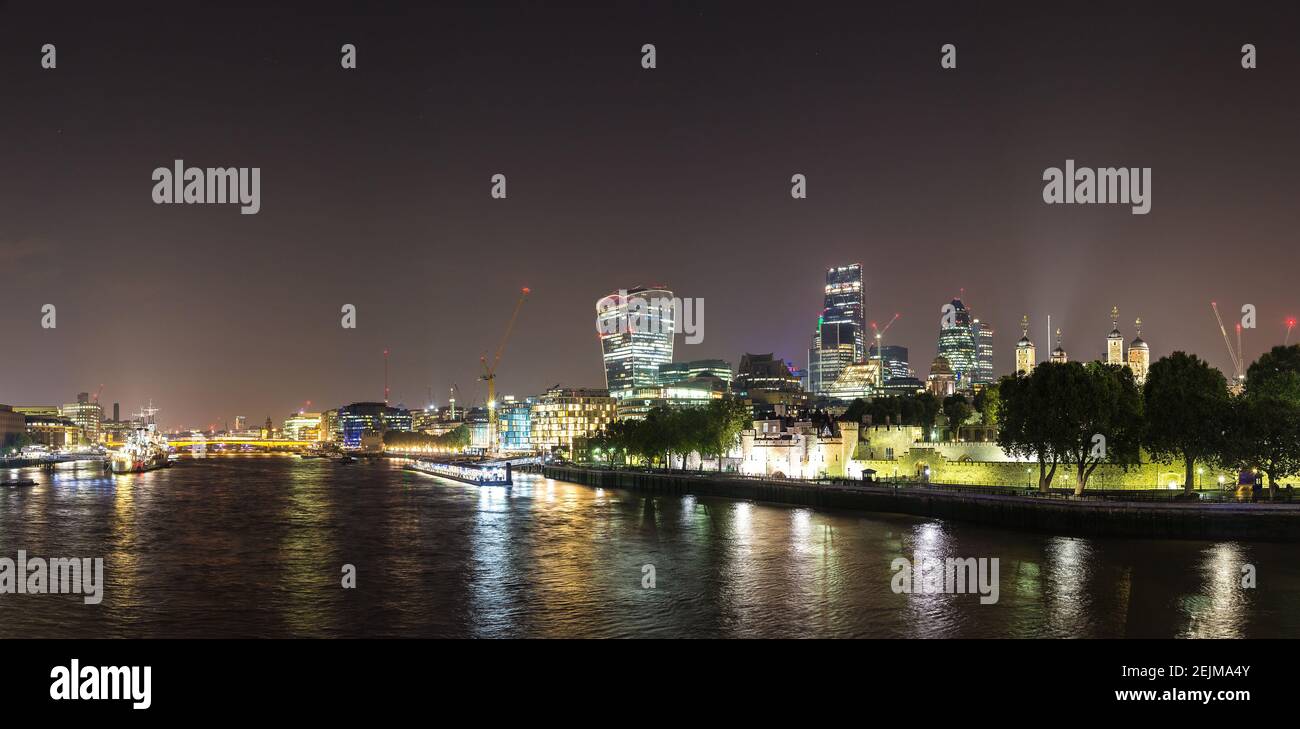 Cityscape of London in a beautiful summer night, England, United ...