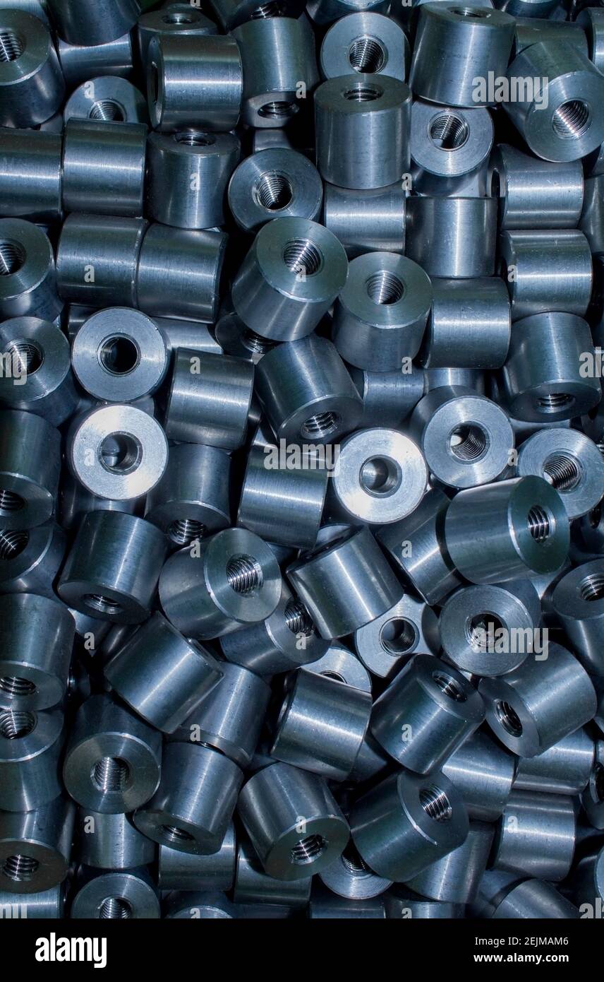 Industrial round threaded steel bolt unit part Stock Photo - Alamy