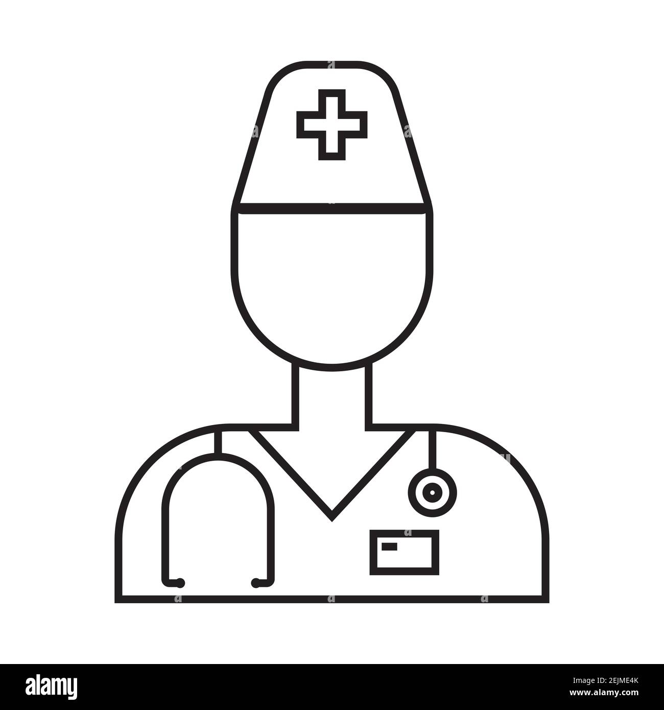 Doctor simple medicine icon in trendy line style isolated on white ...