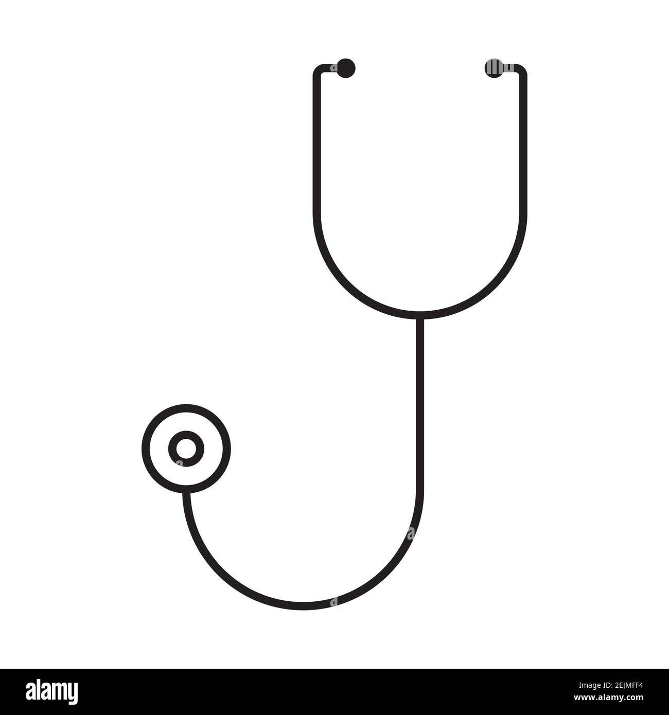 Phonendoscope simple medicine icon in trendy line style isolated on white background for web ...