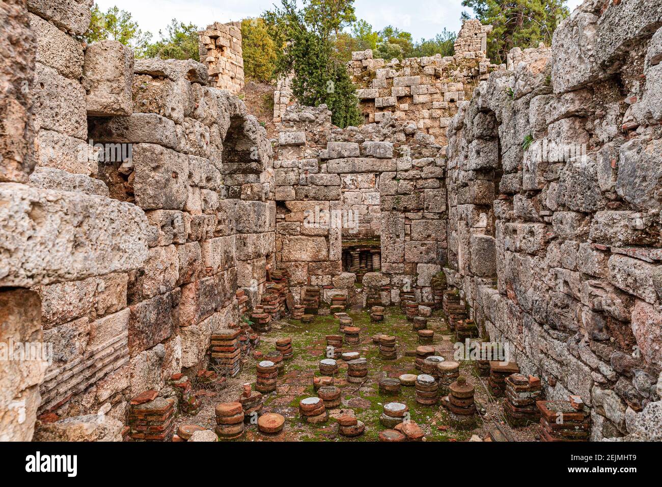 Part of residential building in historical city of Olympus, Byzantine ...