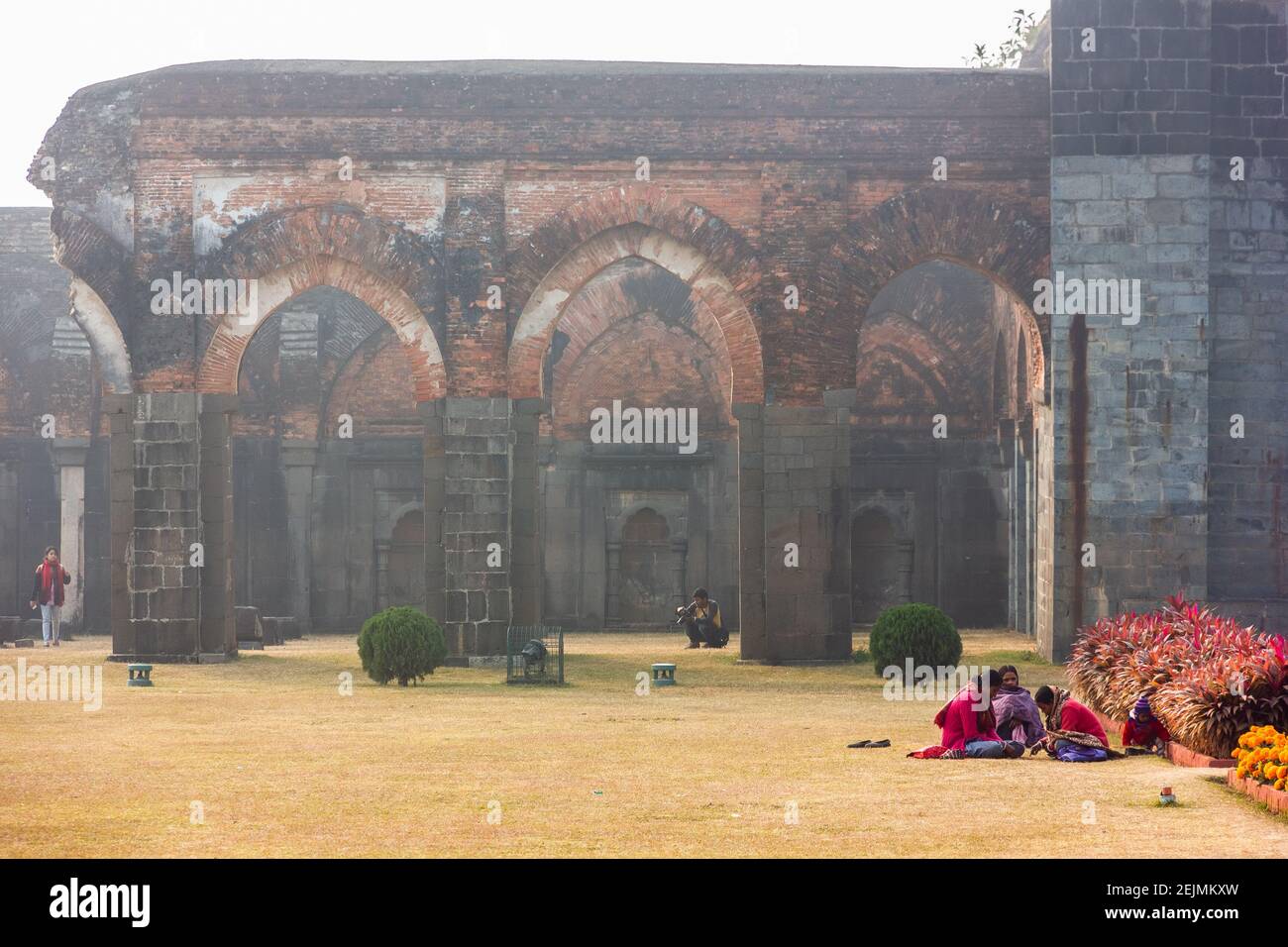 Malda, West Bengal, India - January 2018: Beautiful stone arches in the ...