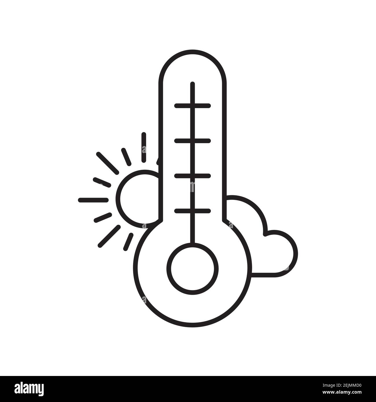Outdoor thermometer, simple gardening icon in trendy line style ...