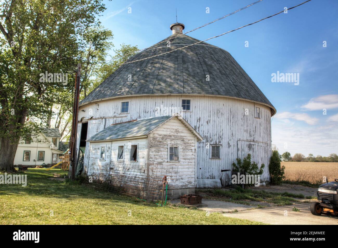 A Round Barn in Indiana, United States. Round barn is a historic barn ...