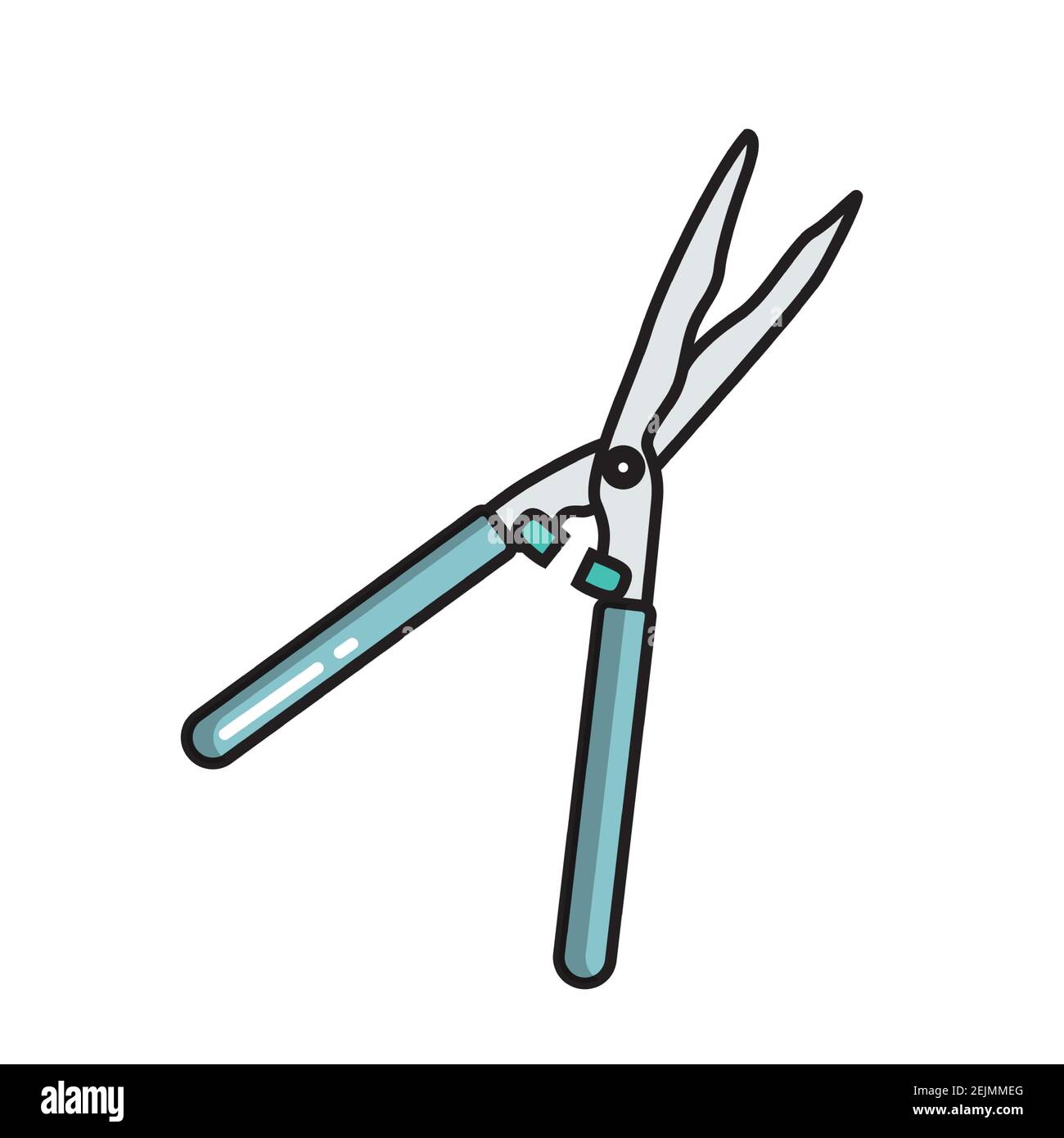 Garden shears brush cutter, simple gardening icon in trendy line style ...