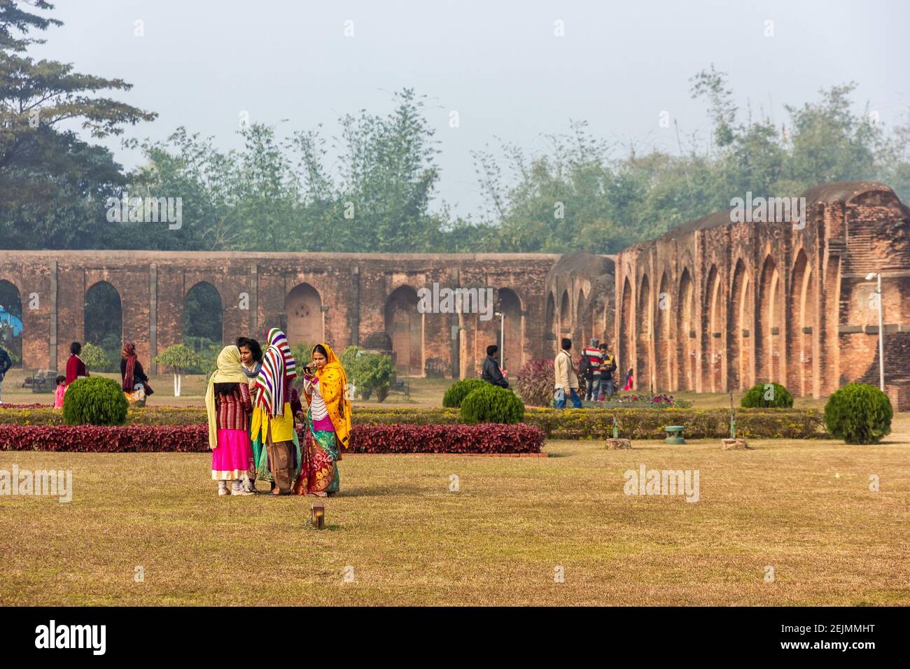 Malda, West Bengal, India - January 2018: A group of female tourists in ...